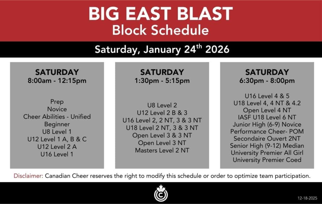 Big East Blast – Canadian Cheer